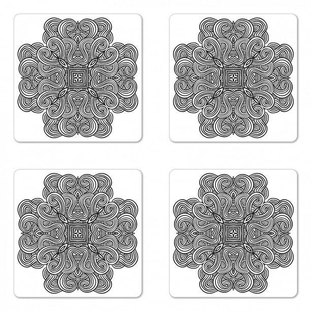 Celtic Coaster Set of 4, Mediaeval Celtic Rotary Heraldic Design with ...