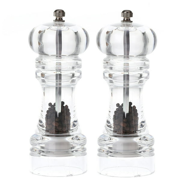 6.5" Acrylic Pepper Mill, Salt and Pepper Grinder Set with Ceramic ...