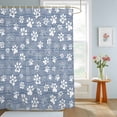 Blue Paw Print Shower Curtain, Classic Blue White Animal Large Paw ...