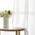 Anjee White Sheer Curtains for Living Room 63 inch Length 2 Panels Set ...