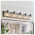 40 Inch Farmhouse Vanity Light, 5-Light Bathroom Wall Sconce, Black and ...