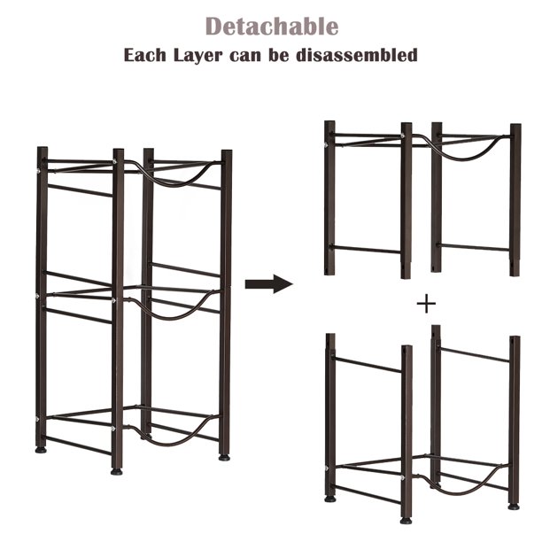 Bucket Rack, 3-Tier 5-Gallon Bottle Rack Bottle Storage Rack, Bronze ...