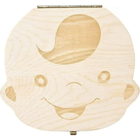 YDJKET Baby Teeth Save Boxes Wooden Tooth Fairy Souvenir Box, Child ...
