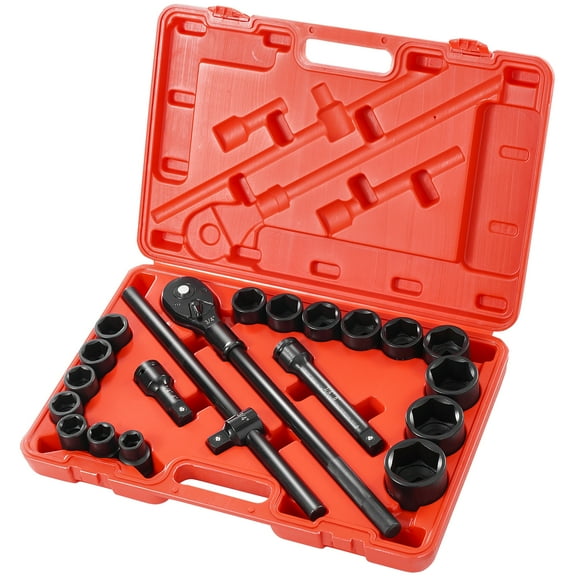3/4 in Drive Impact Socket Set, 21 Pieces SAE 3/4 in to 2 in, 6 Point ...
