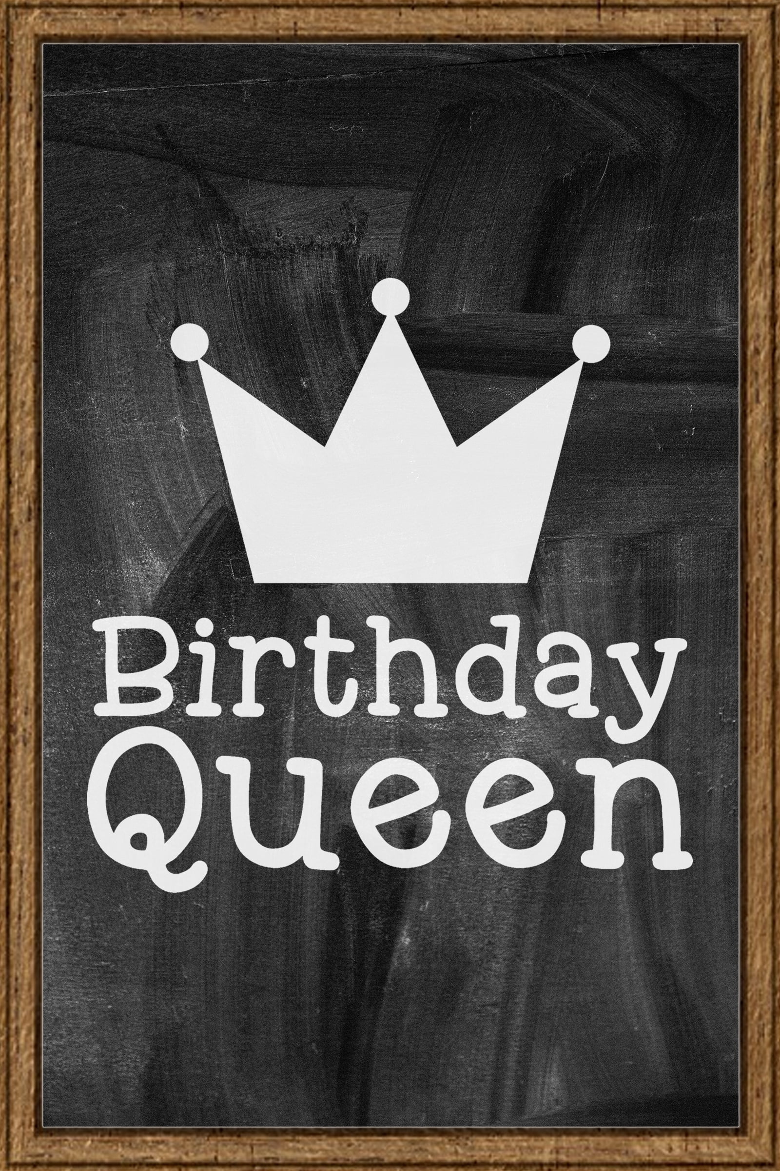 Birthday queen crown royal celebrate female simple Tin Sign Chalk Board ...