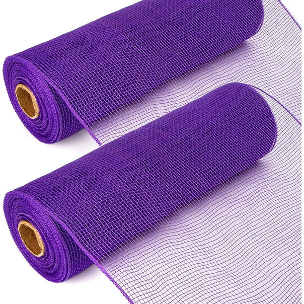 2 Rolls Purple Mesh Ribbon,10 inch x 30 feet(10Yard) Per Roll ...
