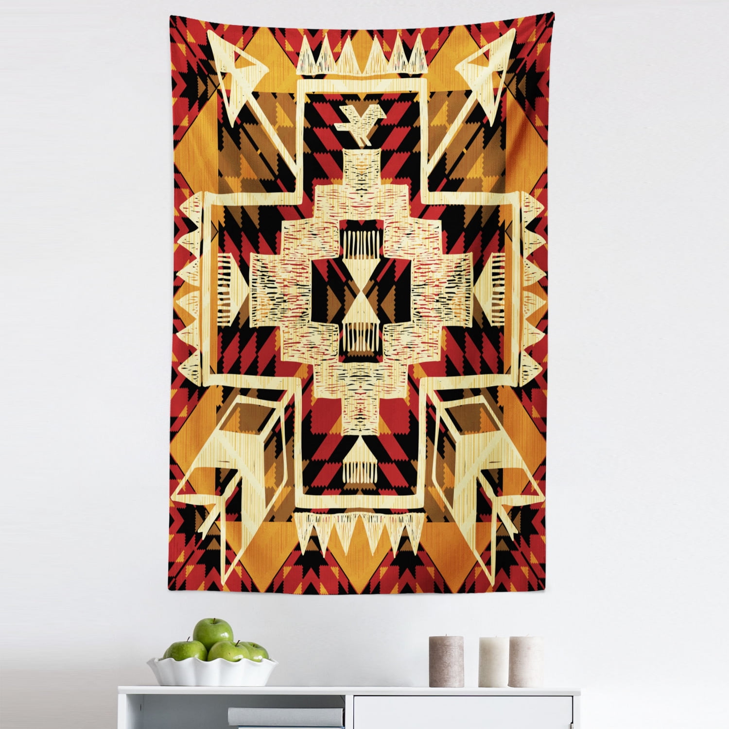 Retro Tapestry, Inspired Pattern Graphic Design Abstract Art Earth ...