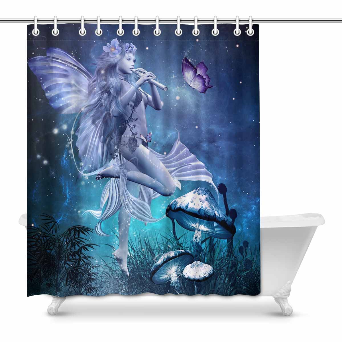 MKHERT Fairytale Beautiful Fairy Playing Flute with Butterfly and ...