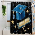 Blue Graduation Cap Shower Curtains for Bathroom, Diploma Yellow ...