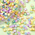 300Pcs Handmade Polymer Clay Beads Flat Round with Musical Note Pattern ...