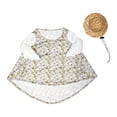Dongrere Floral Printed Porch Goose Outfit with Straw Hat & Dress ...