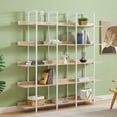 Euroco 5 Tier Bookcase Home Office Open Bookshelf, Vintage Industrial ...