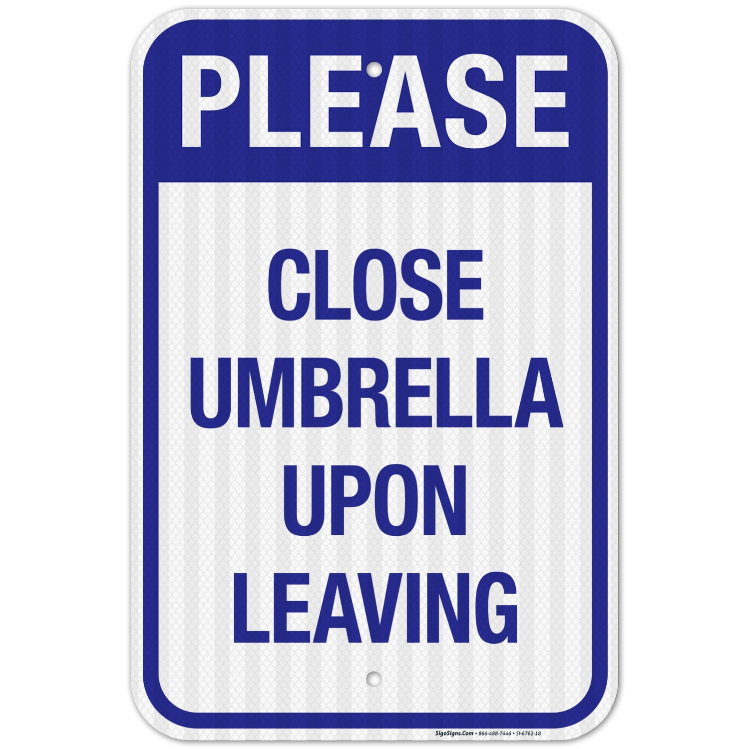 Notice Close Umbrella Upon Leaving Sign, Pool Sign, - Walmart.com
