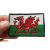 Patch, Embroidered Patch (Iron-On or Sew-On), United Kingdom Wales Flag ...