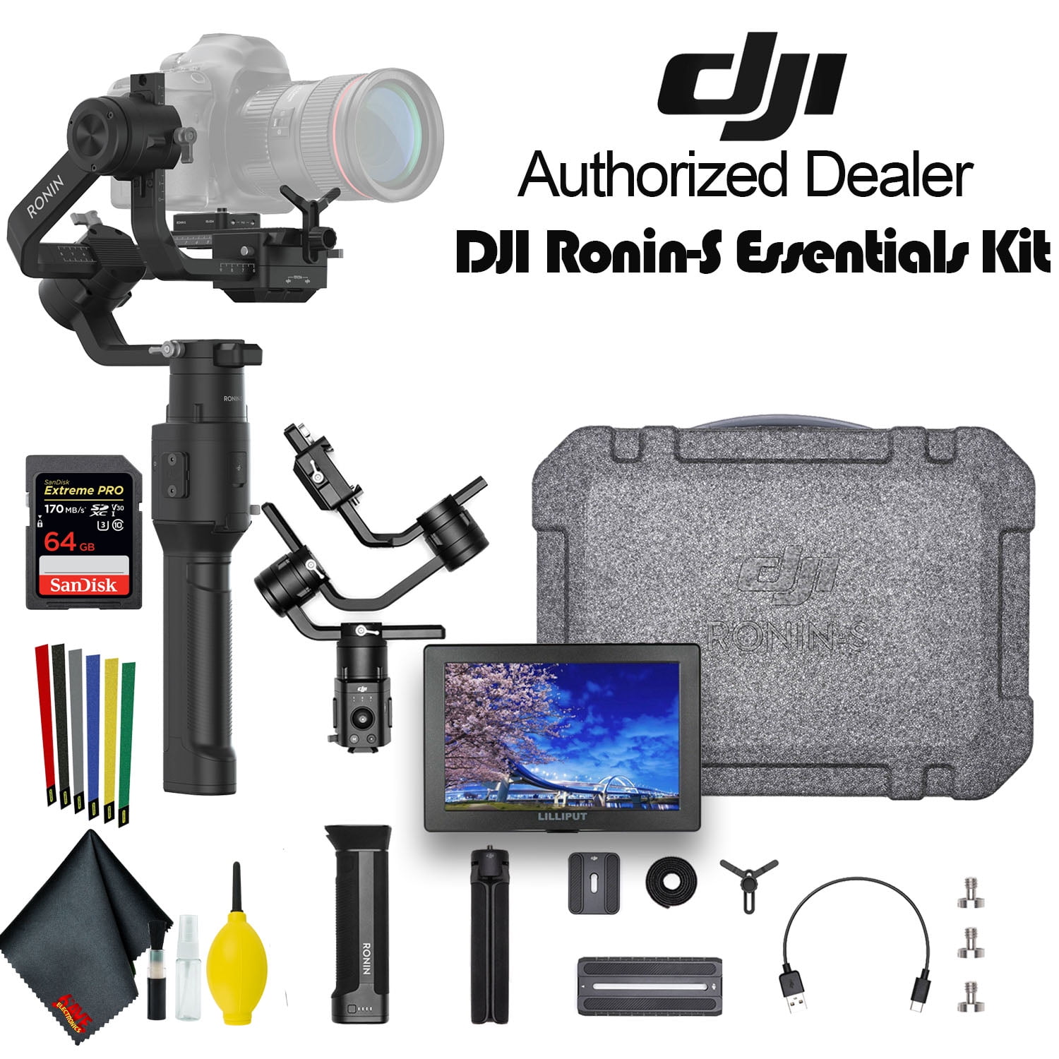 DJI Ronin-S Essentials Kit 3-Axis Gimbal Stabilizer for Mirrorless and ...