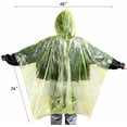 20 Pack Disposable Rain Ponchos for Adults, Clear Plastic Emergency ...