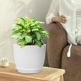 12/10/9 inch Large Plant Pots, 3 Pack Modern Decorative Plastic ...