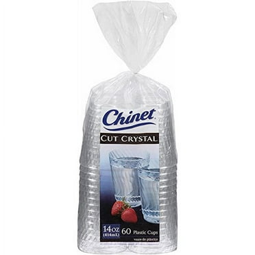 Chinet Cut Crystal Disposable Clear Plastic Cup 10 oz 150-count ...
