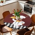 Fitted Tablecloth for Round Table,Funny Chef Food Cutlery Table Cover ...