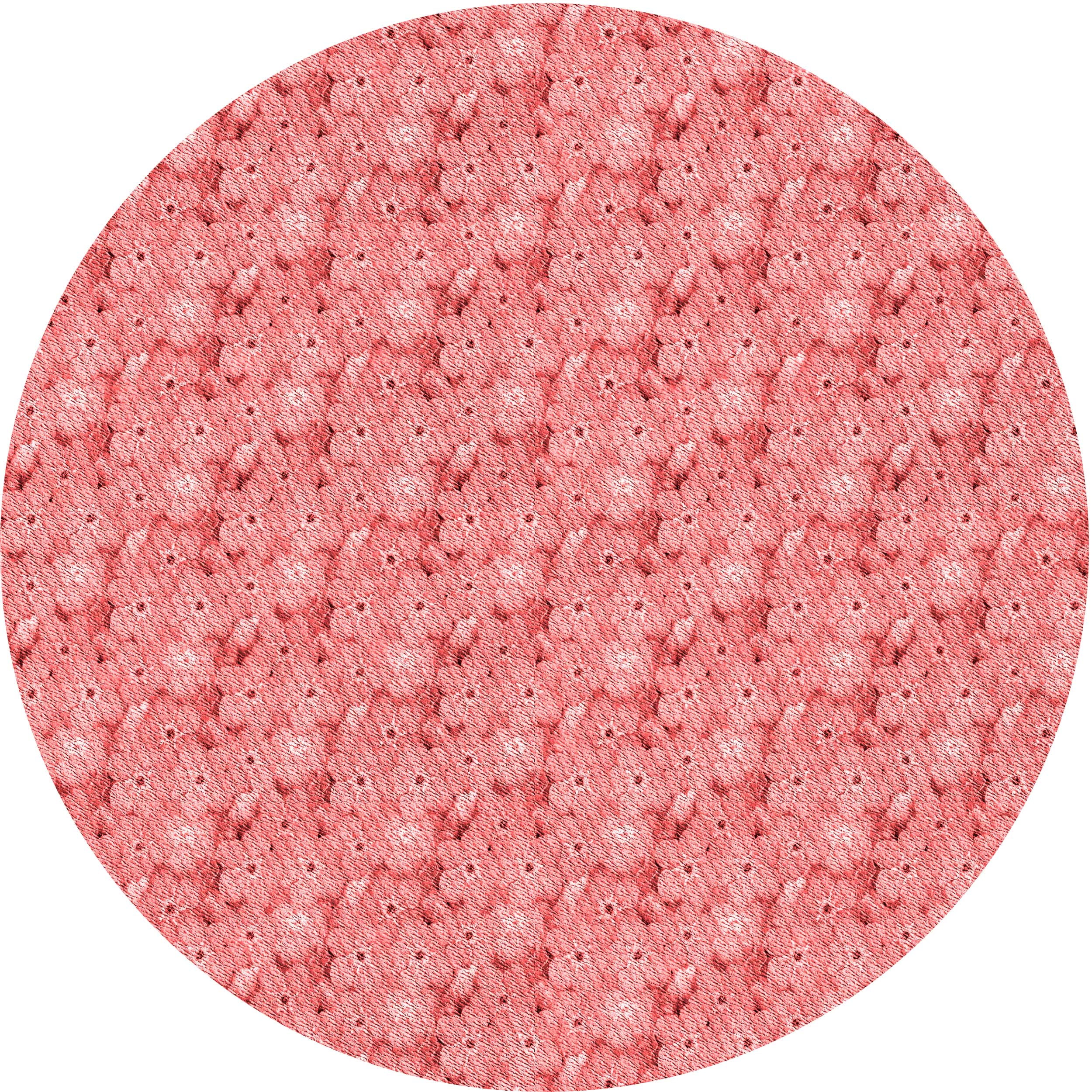 Ahgly Company Indoor Round Patterned Light Coral Pink Area Rugs, 5 ...