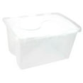 Sterilite 48 Qt Hinged Lid Storage Box Plastic Stackable Bin with Lid ...