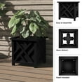 Pure Garden Outdoor Lattice Planter Box - 15.5-Inch Plant Pot, Black ...