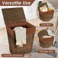 Gymax Collapsible Handwoven Laundry Hamper, Dirty Clothes Bin with ...