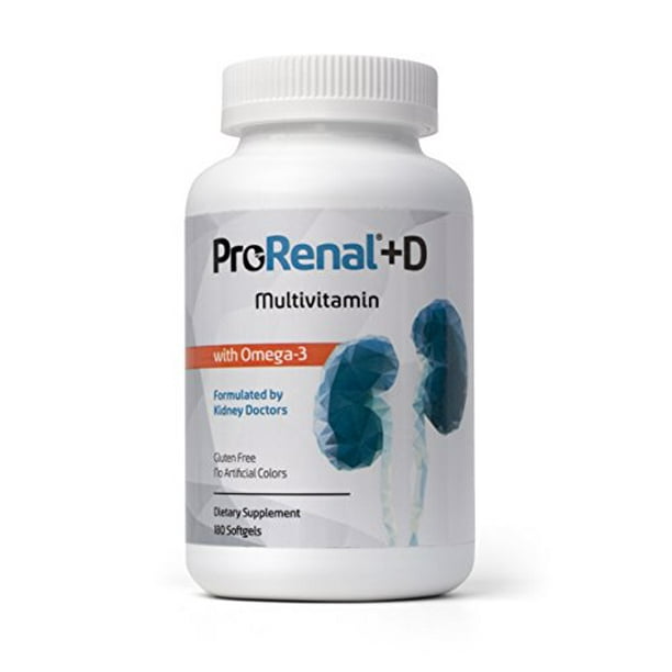ProRenal+D with Omega-3 Fish Oil Kidney Multivitamin 90-Day Supply ...
