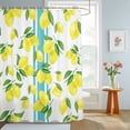 Bathroom Shower Curtain Watercolor Lemon Fruit Art Waterproof Shower ...