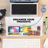 Desktop Whiteboard with Storage Compartment and Phone & Tablet Slot ...
