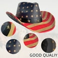Unisex Straw Cowboy Hat, 4th of July Western Accessories for Men Women ...