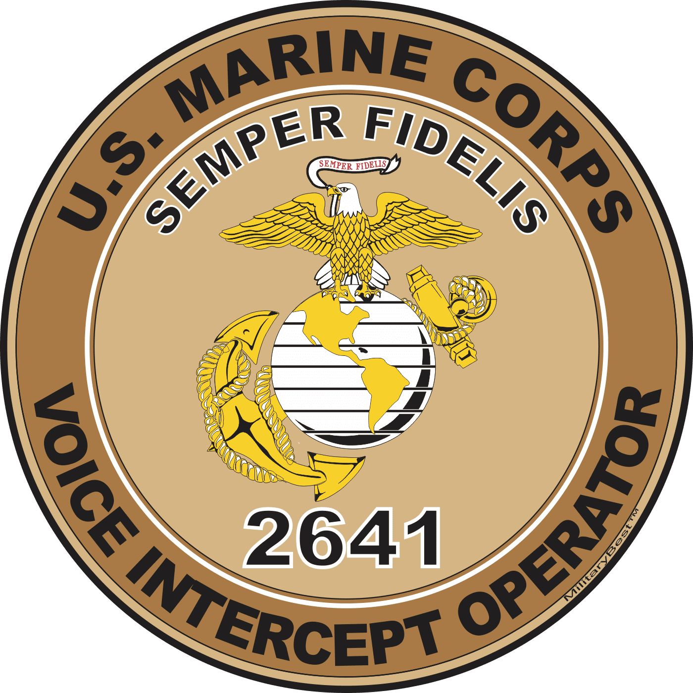 U.S.M.C. MOS 2641 Voice Intercept Operator Decal 5.5" - Desert Tan ...