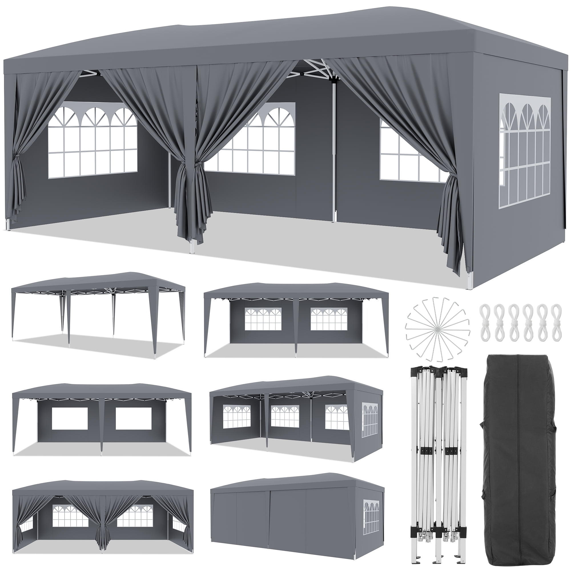 Click here for Beesclover 3*6m Pop Up Canopy Tent With Pe Windows... prices