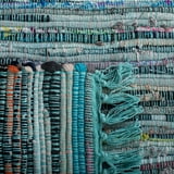 SAFAVIEH Rag Candis Striped Cotton Area Rug, Turquoise/Multi, 4' x 4 ...