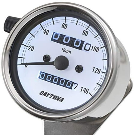 Daytona Motorcycle Mechanical Speedometer Stainless Steel Body / White ...