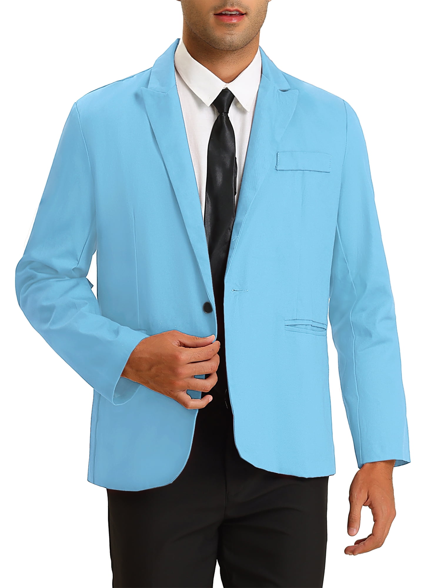 Lars Amadeus Men's Casual Blazer One Button Lightweight Slim Fit Jacket ...