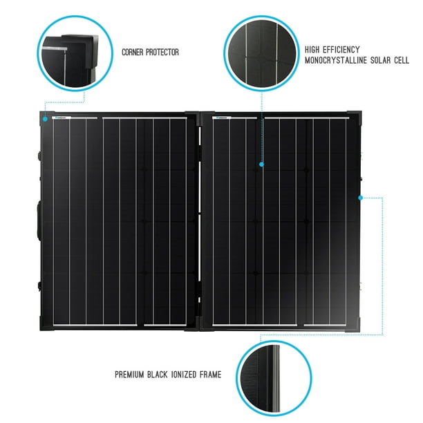 Renogy 100 Watt 12 Volt Monocrystalline Foldable 2Pcs 50W Solar Panel ...