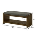 40Inch Upholstered Accent Bench Transitional Style with Lower Storage ...