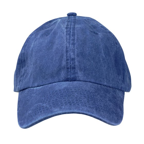 DALIX - DALIX Pigment Dyed Hat Heavy Washed Cotton Baseball Cap in Navy ...