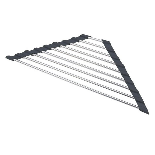 Roll Up Dish Drying Rack For Sink Corner Triangle Heavy Duty Heat