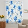Blue Palm Tree Sheer Curtains 96 Inches Long for Living Room, Summer ...
