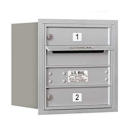 SALSBURY INDUSTRIES 3704S-02ARP Horiz Mailbox,Prvt,2Dr,Alum,RL,16-1/2in ...
