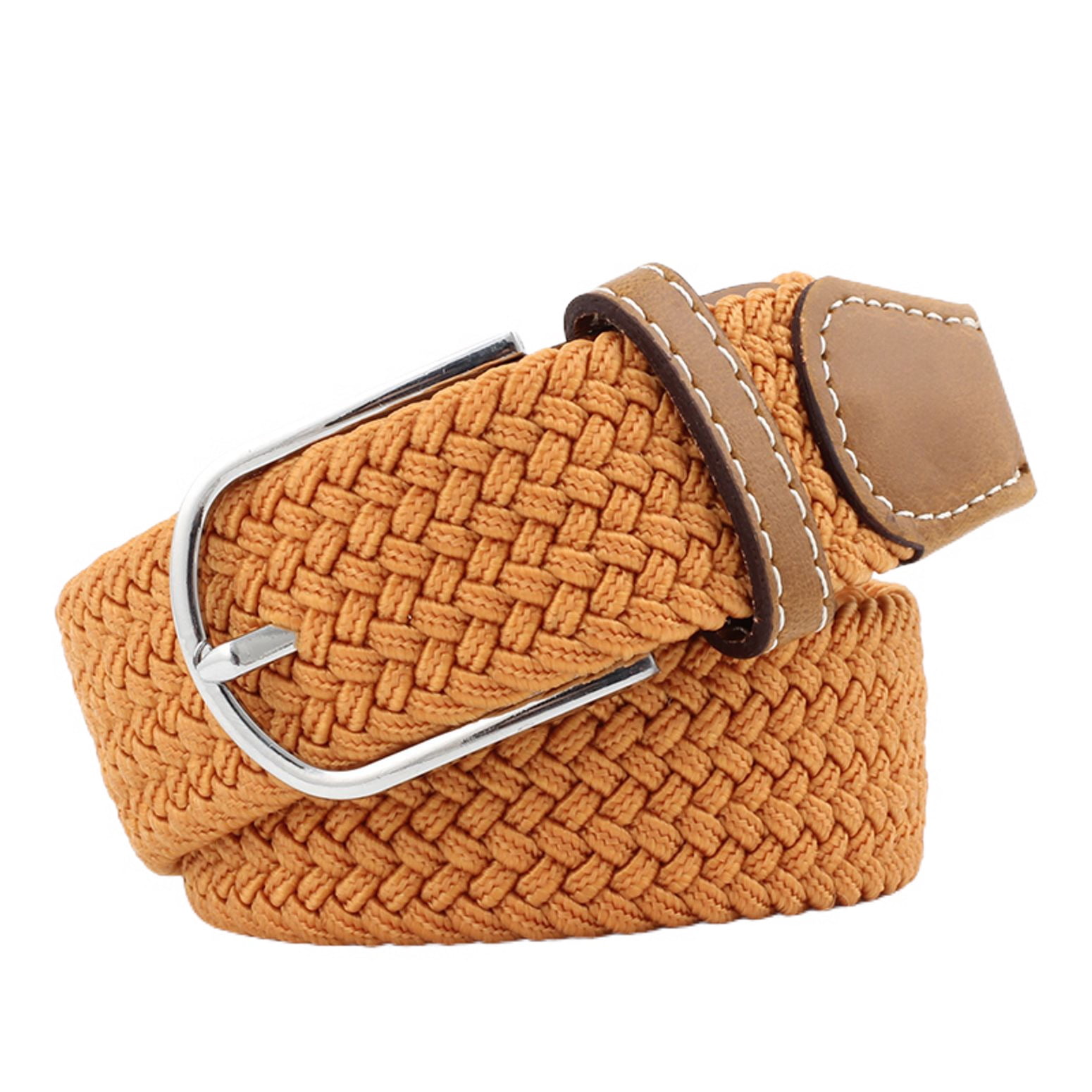 Jdlsppl Women's Elastic Braided Belt Faux Leather Belt Metal Fashion ...