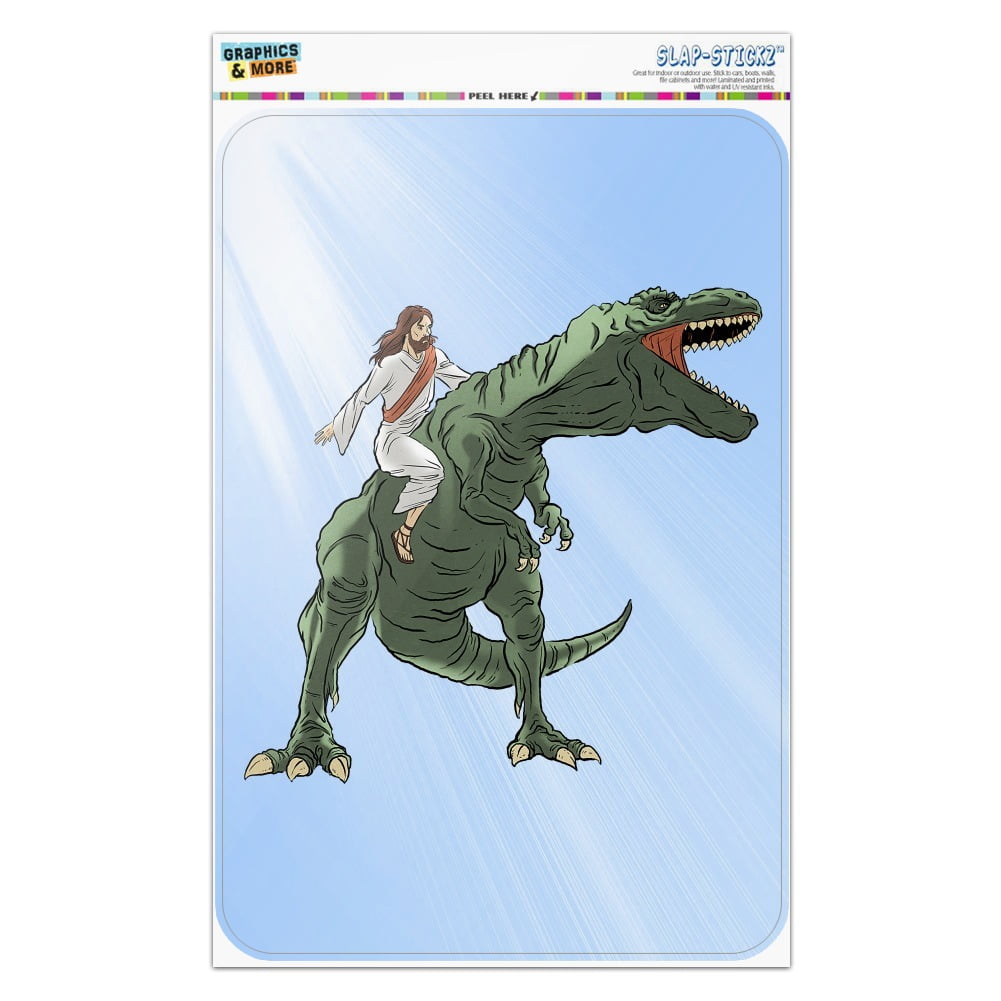 Jesus Riding a T-Rex Home Business Office Sign - Walmart.com