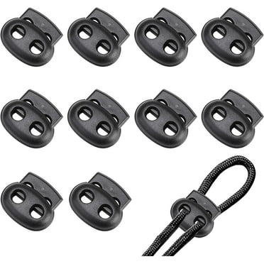 Menkey 50 Pack Round Cord Locks, Black Plastic Stopper for Drawstrings ...