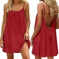 aohooy Backless Cami Dress for Women Open Back House Lounge Loose Short ...