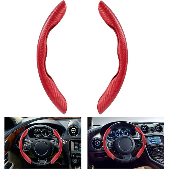 Car Carbon Fiber Anti-Skid Steering Wheel Cover, Segmented Steering ...