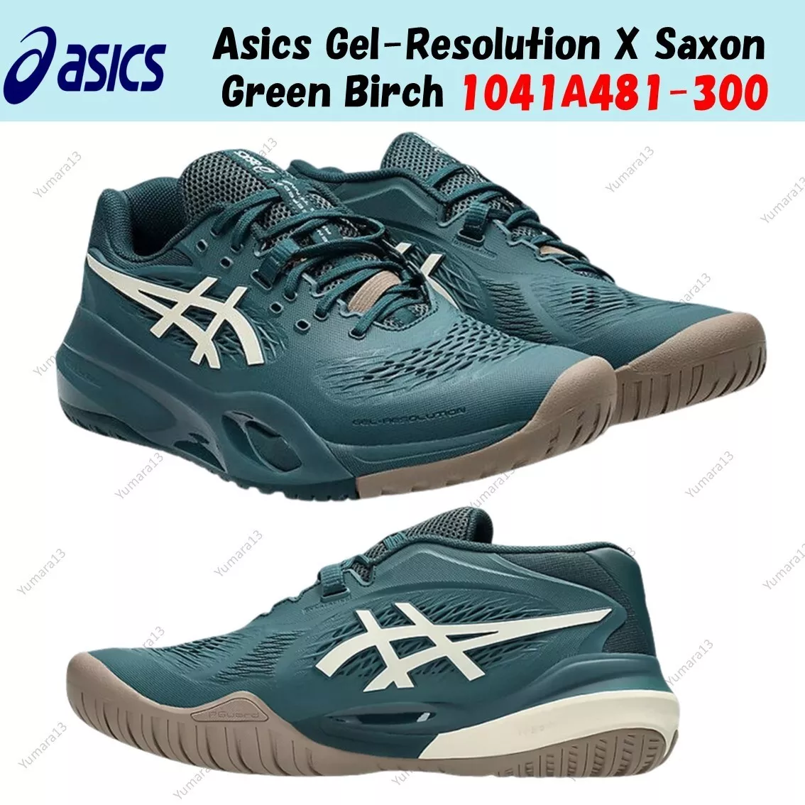 Asics Gel-Resolution X Saxon Green Birch 1041A481-300 Men's Size ...