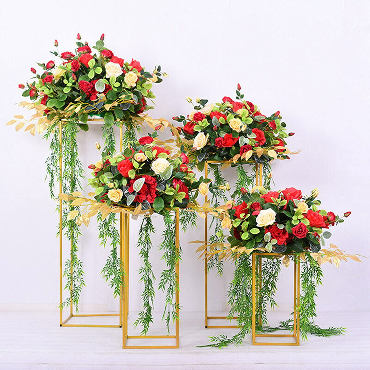 Wuzstar 4PCS/Set Wedding Flower Stand Geometric Metal Flower Vases ...