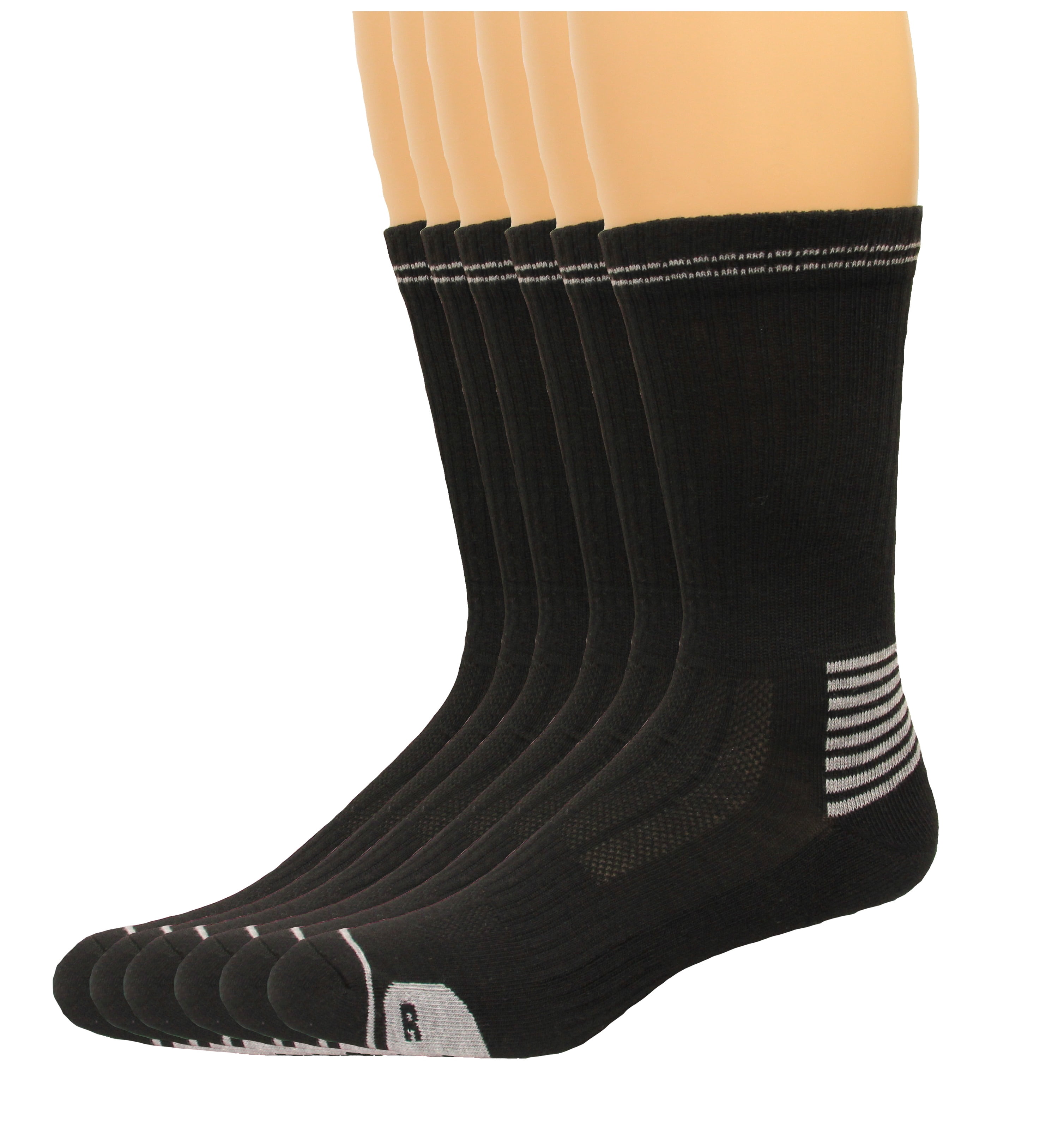 Lee Men's Antimicrobial & Odor Control Crew Socks 6 Pair, Black, Men's ...